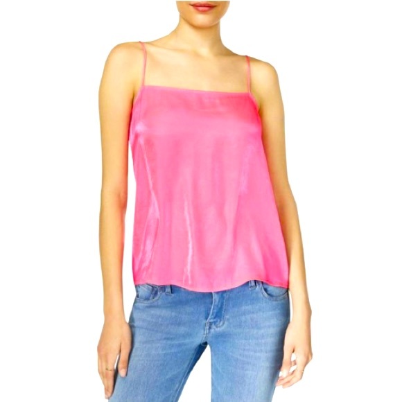 Guess | Tops | Guess Amari Liquid Neon Pink Metallic Cami Top | Poshmark